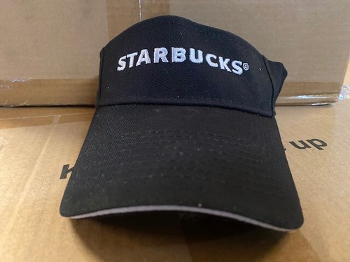 Starbucks Coffee Employee Uniform Gear Black Adjustable Strap Cap Visor ...