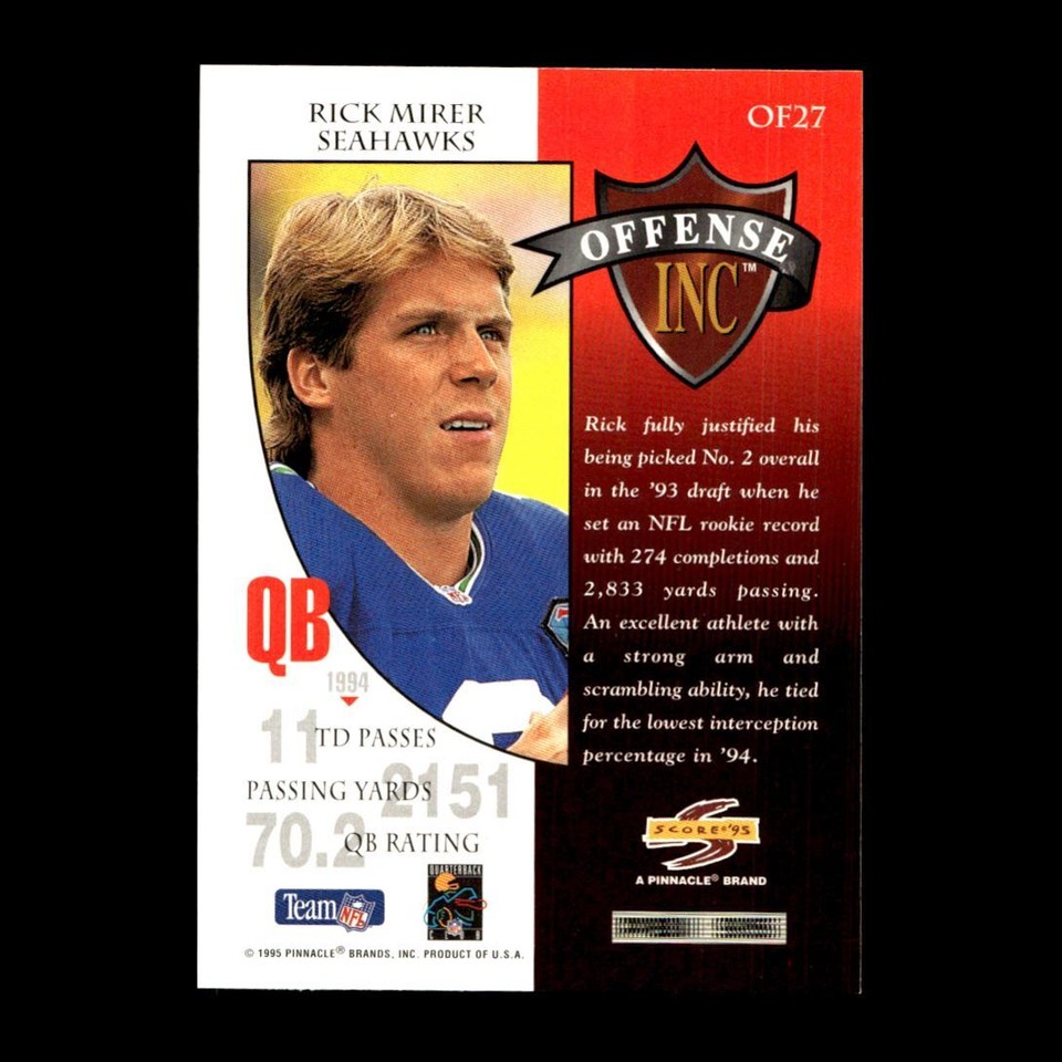 Rick Mirer 1995 Score Offense Inc Seattle Seahawks #OF27 R327A 66 | eBay