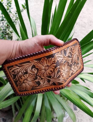 Cowboy Carved Wallet Handmade Western Cowboy Wallet Mens Bifold Wallet ...