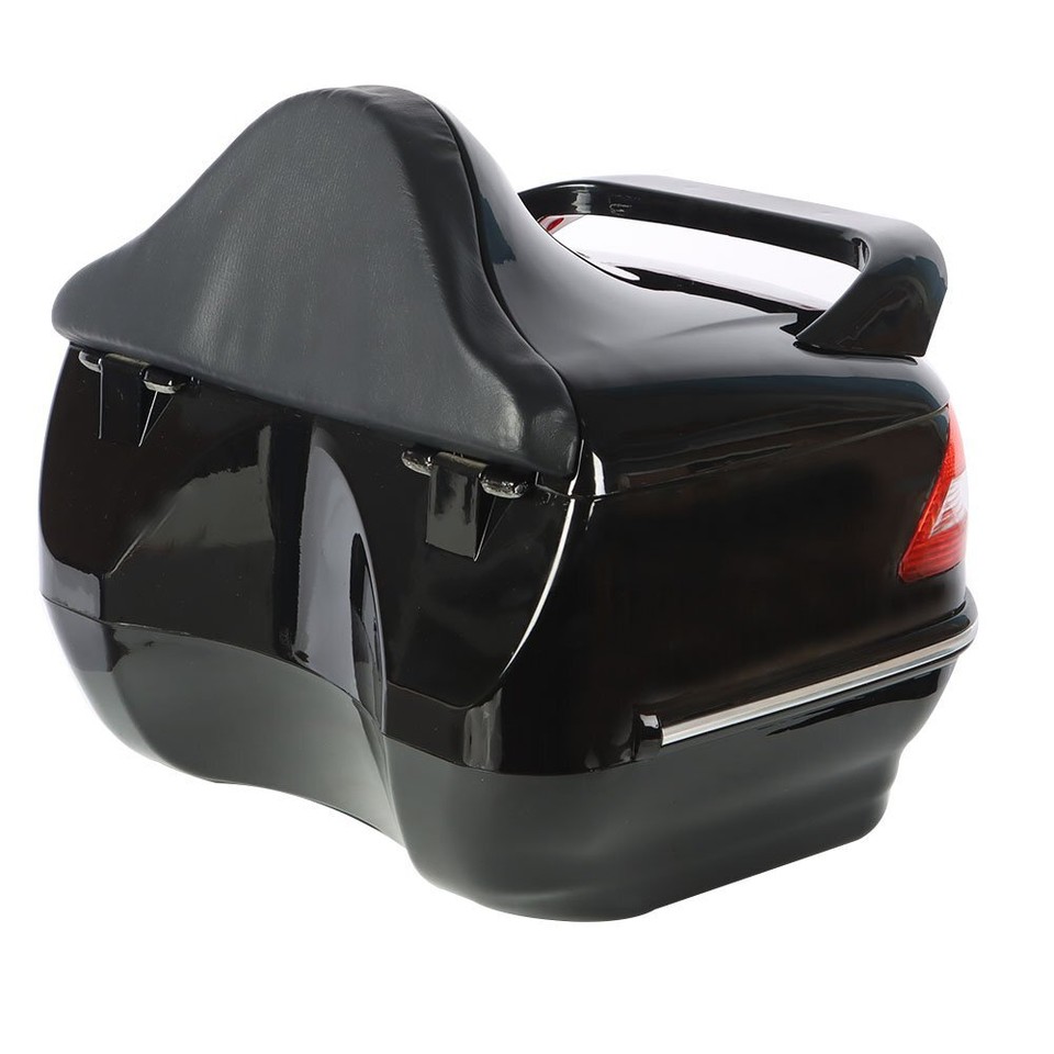 Black Universal Motorcycle Tour Pack Trunk Luggage Tail Box Pack W ...