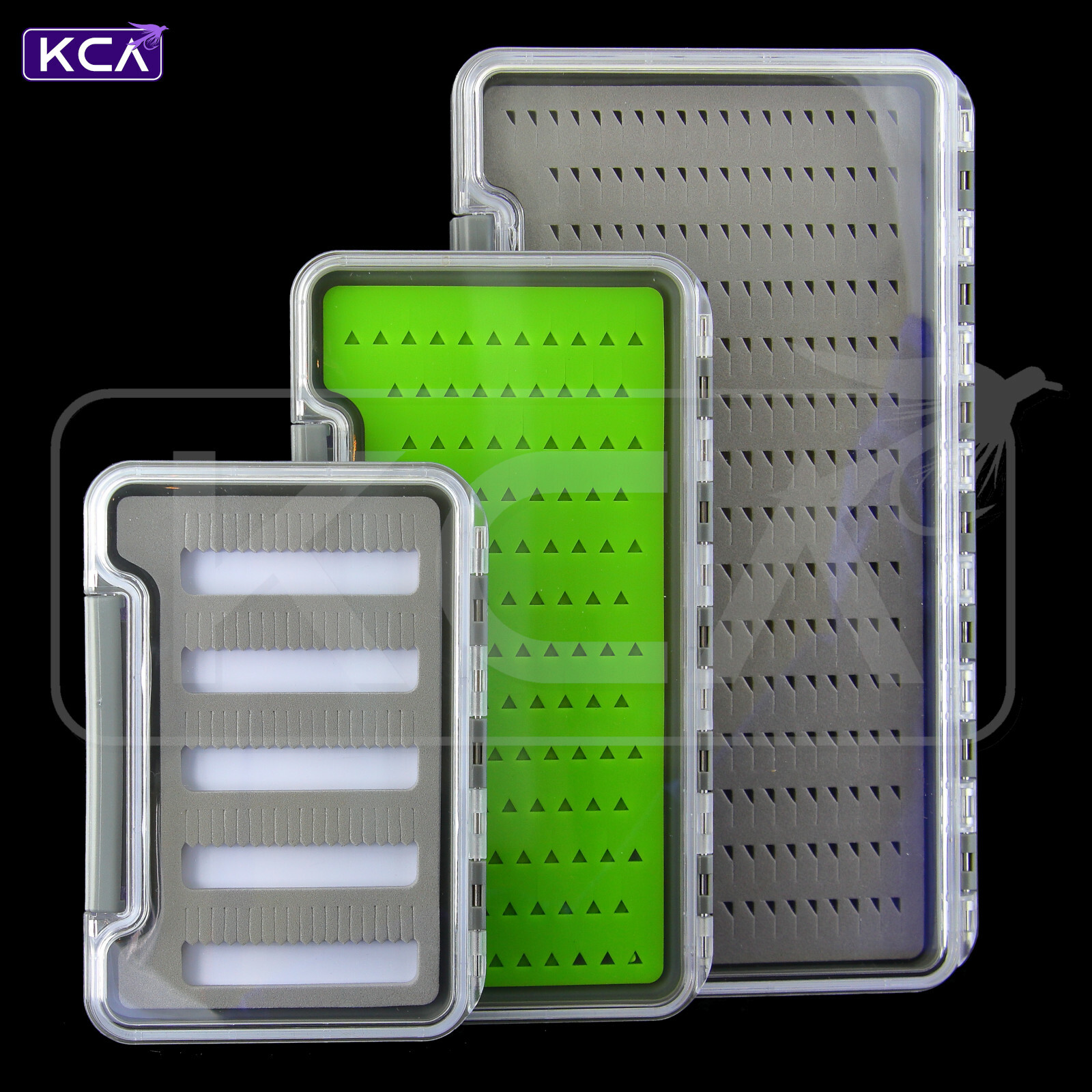 KCA Slim Fly Box, Waterproof, Clear Lid, 3 Sizes, 3 Inserts | eBay