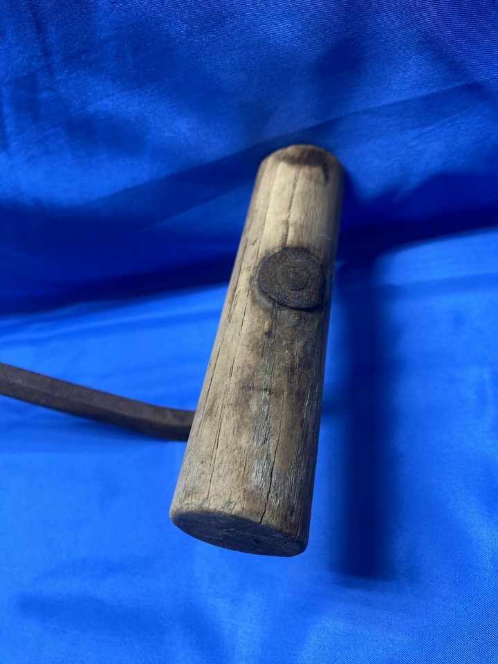 Antique Vintage Hay Meat Hook Cast Iron Wood Handle Farm Tool Country ...