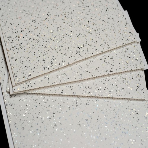 10 x White Sparkle Glitter 5mm PVC Cladding Bathroom Kitchen Wet Wall ...