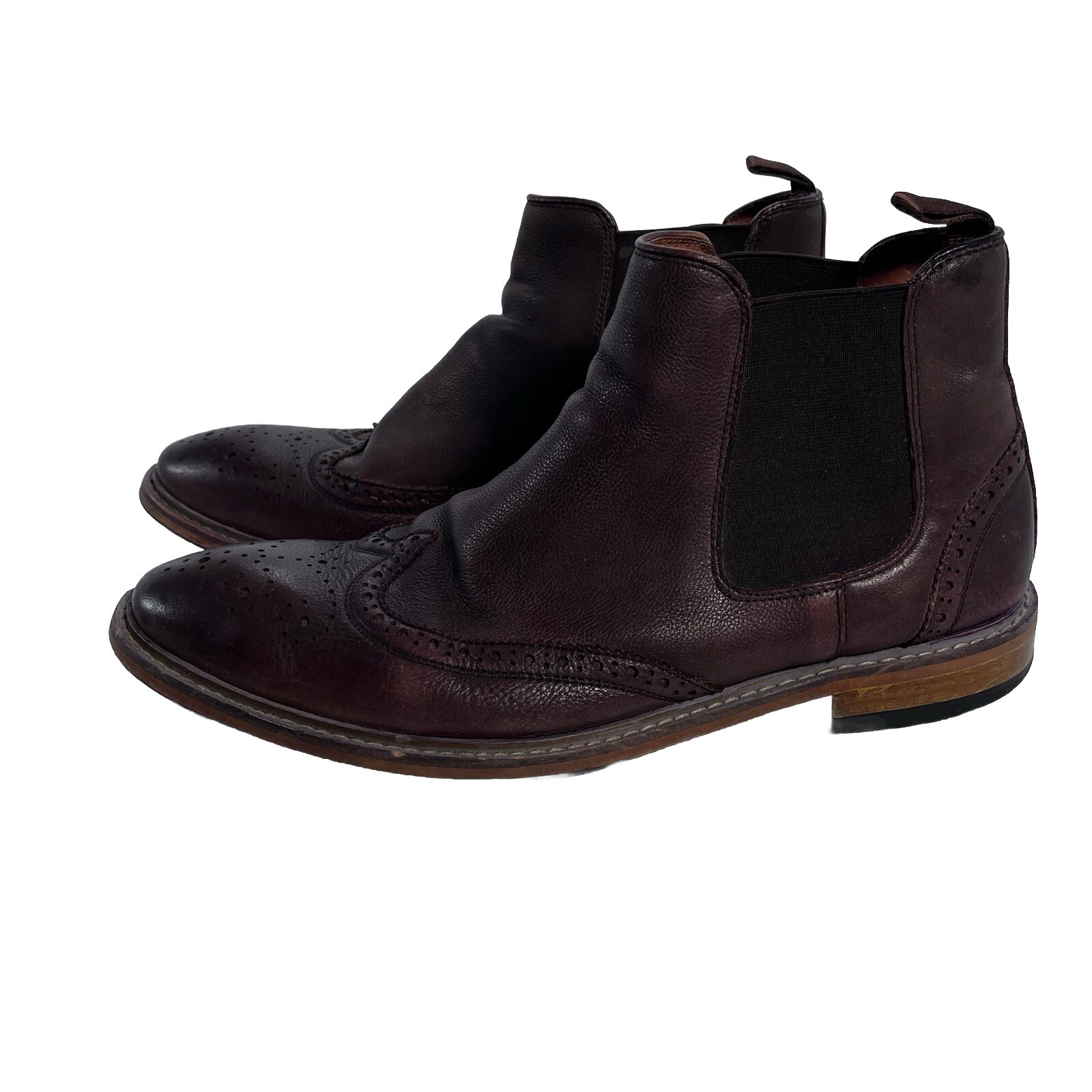 Florsheim Brown Leather Wingtip Chelsea Boots Men's Size 10.5M ...