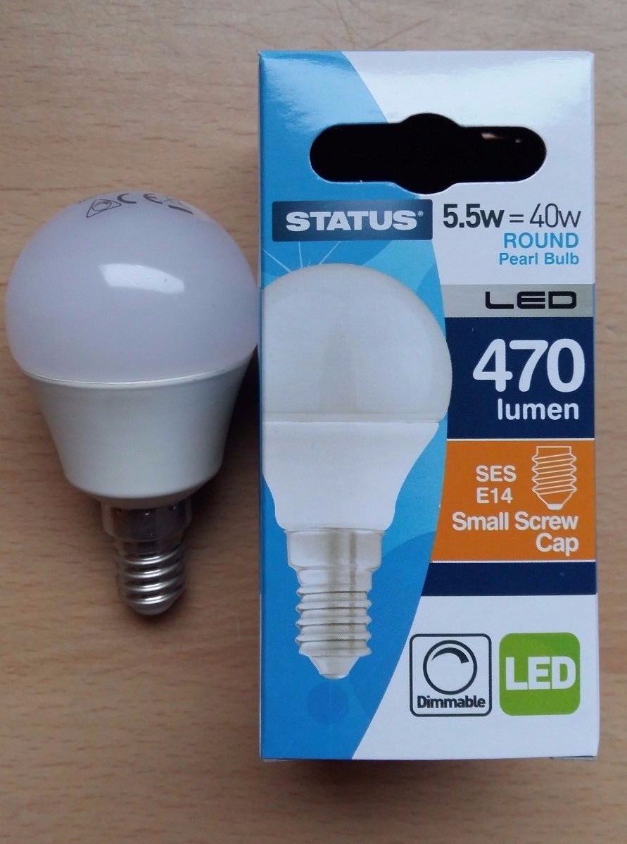 5.5w LED Round Pearl Light Bulb SES Small Screw In E14 40w Dimmable ...
