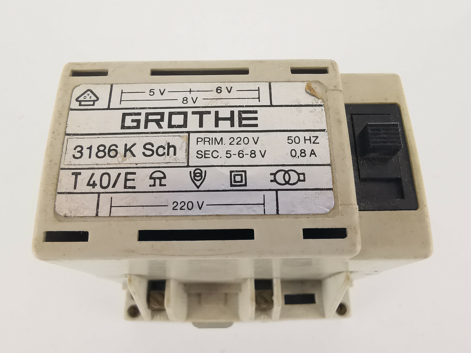 Grothe 3186 K Sch T 40/E Trafo Sicherheitstransformator Transformator ...