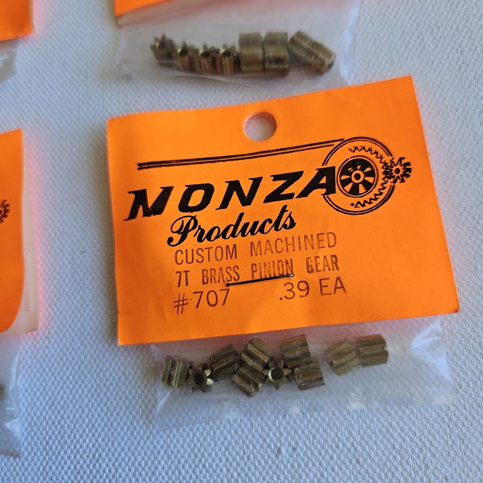 MONZA SLOT CAR RACING CUSTOM BRASS 7 TOOTH PINION GEARS BUNDLE VINTAGE ...