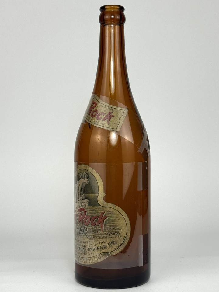 Circa 1930's White Rock Water soda bottle, Waukesha, Wisconsin paper ...