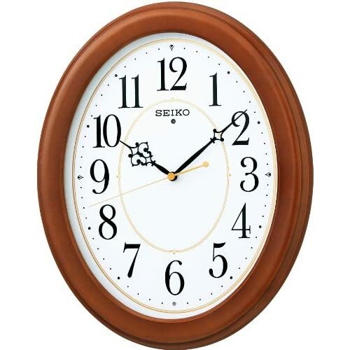 SEIKO CLOCK KX390B Wood Frame Ellipse Analog Wall Clock w/ Tracking NEW ...