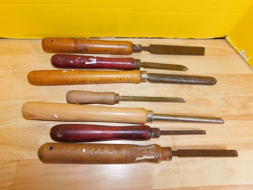 Mixed Lot of Wood Turning Chisels & Gouges Buck, Craftsman, Others, 11/ ...