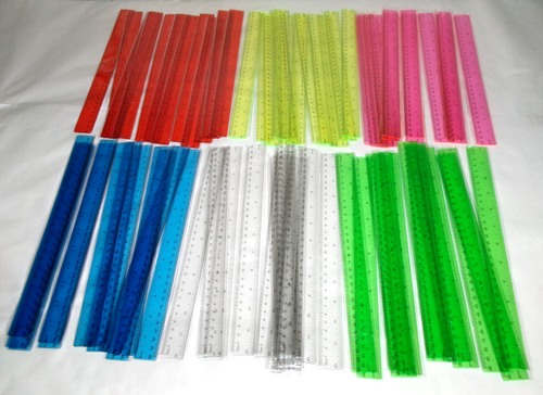 12 Inch Colored Plastic School Rulers LOT OF 72 | eBay