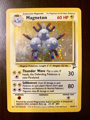 Magneton Pokemon Card 9/130 Base Set 2 Holographic Rare | eBay