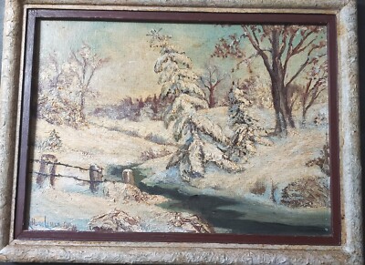 19th century oil painting Winter Scene lillian Lewis listed artist | eBay