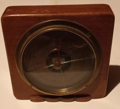 Vintage Airguide Desk Barometer Wood MCM Brass Square Made USA | eBay
