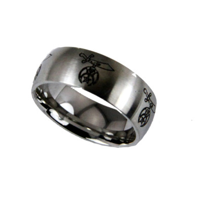 T76 Stainless Steel Shriner Band Style Ring Shrine Wedding Scimitar ...