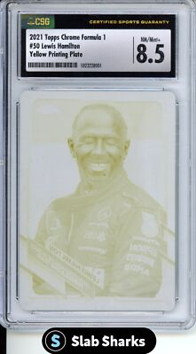 2021 TOPPS CHROME FORMULA 1 LEWIS HAMILTON YELLOW PRINTING PLATE 1/1 ...