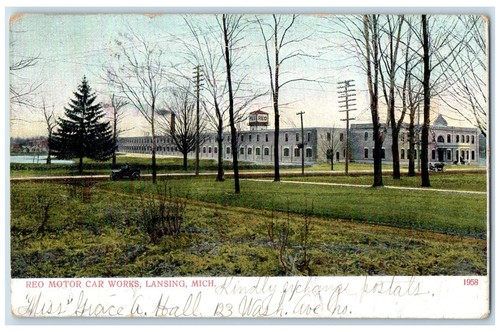 1907 Reo Motor Car Works Exterior Roadside Lansing Michigan MI Posted ...