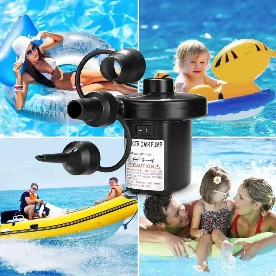 Electric Air Pump Inflator Deflate Inflatables Bed Pool Air Mattress ...