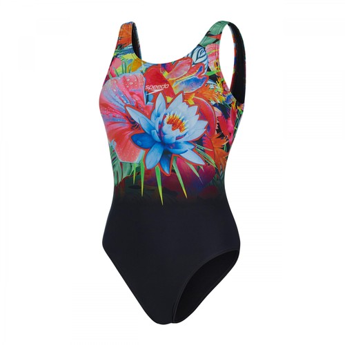 Speedo Womens/Ladies Floral U-Back One Piece Swimsuit10 UK ...