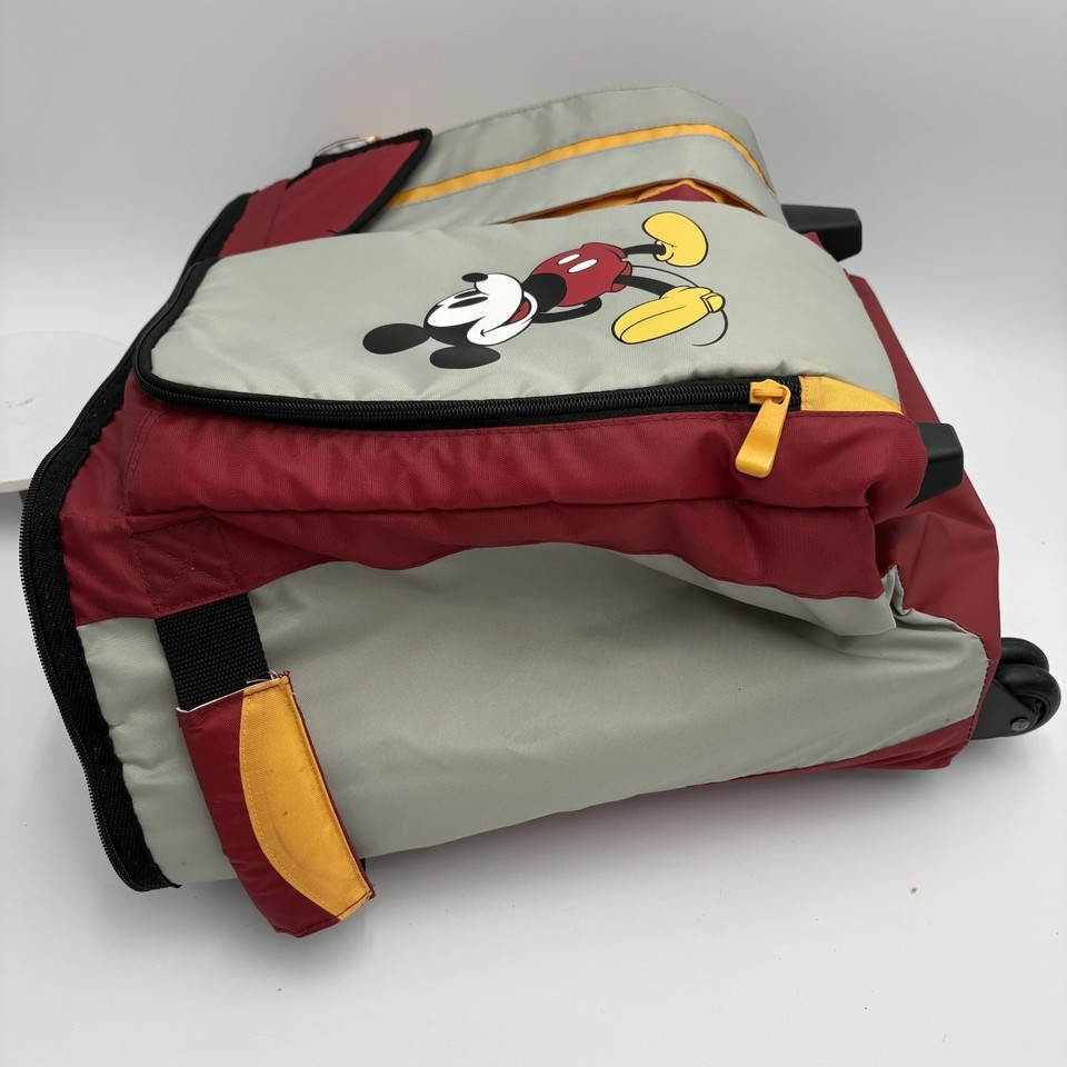 Disney - Mickey Mouse Red Rolling Cooler Bag Pull Out Handle - Travel ...