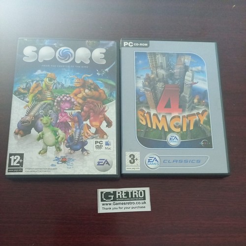 Spore and sim city 2 PC Games DVD-ROM USED old pc compatible vgc free ...