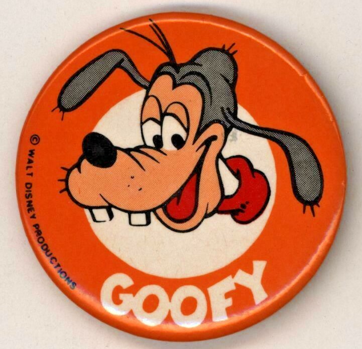 1980's Disney GOOFY 2 1/4" Pinback Button | eBay