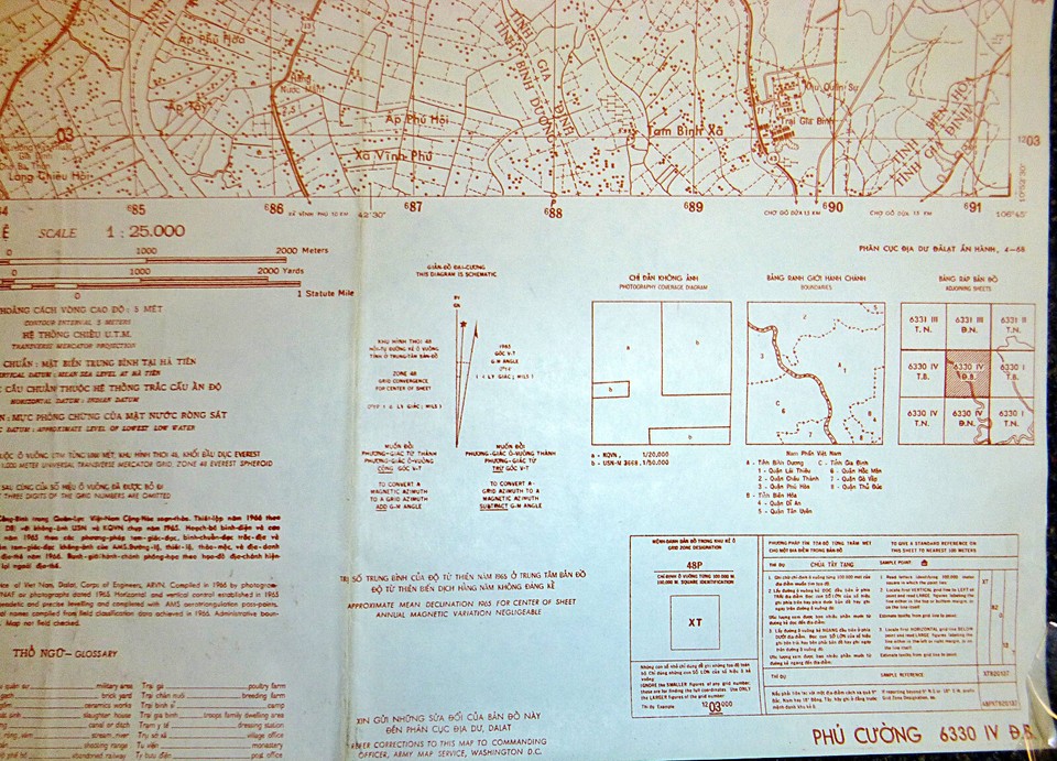 Very Rare - April 1968 TET MAP - Phu Cuong - 6330 iv - Urgent Print ...
