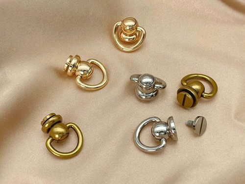 2pcs Bag Chain Strap Connector, Brass Chicago Screw with Swivel D-ring ...