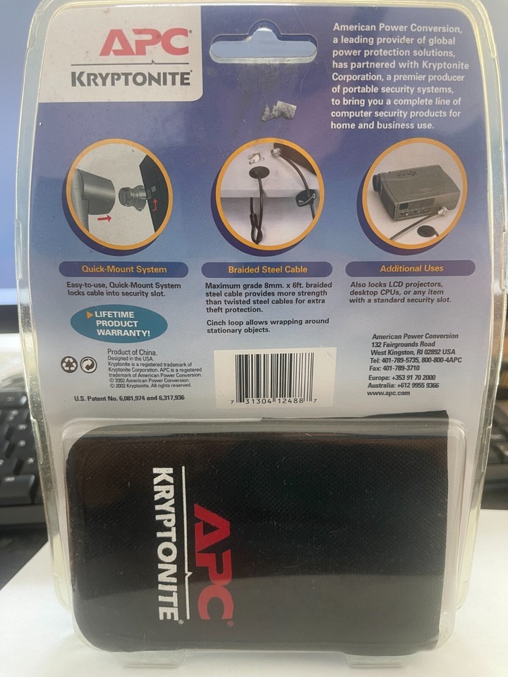 New APC Kryptonite notebook computer key lock portable easy to install ...