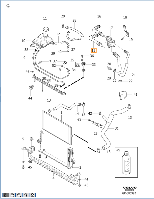 Genuine Volvo Heater Outlet Hose S40 C70 C30 V50 V40 V40CC 30636926 ...
