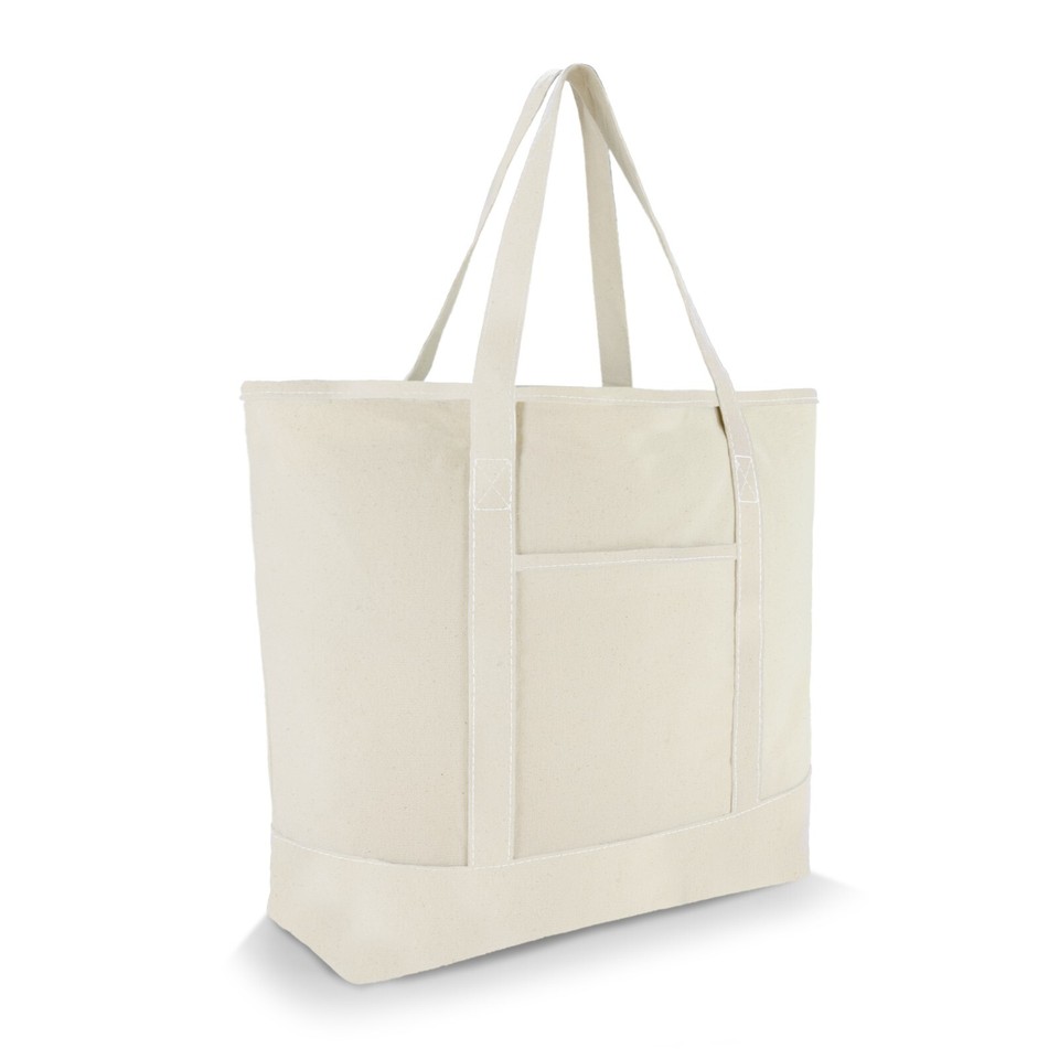 22" Extra Large Open Top Shopping Tote Grocery Bag with Outer Pocket | eBay