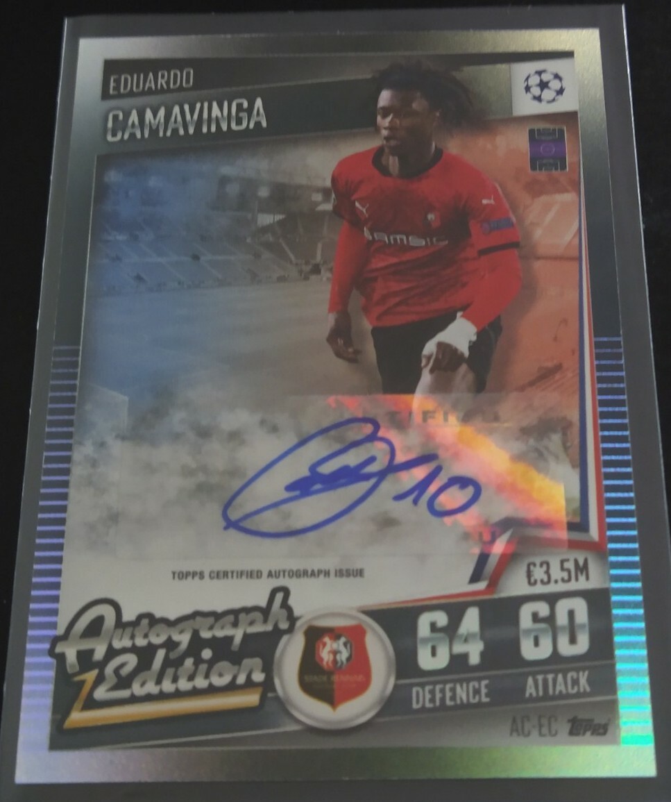 2021 Topps Match Attax UCL Autographed Edition Eduardo Camavinga Auto ...