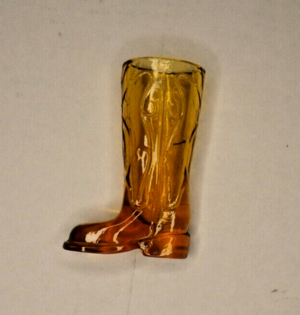 Vintage Glass Cowboy Boot Amber Shot Glass 3-1/8” | eBay