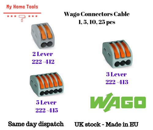 Wago 222 Electrical Connectors Wire Block Clamp Clips Fast Cable ...