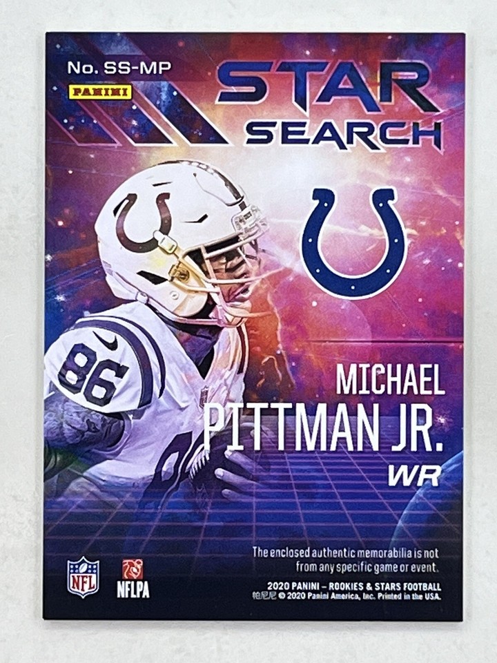 Michael Pittman Jr. 2020 Panini Rookies & Stars Star Search Relics RC # ...