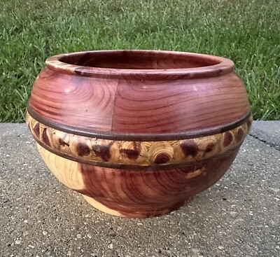Handmade Handcrafted Segmented Wooden Decorative Bowl - Cedar And Maple ...