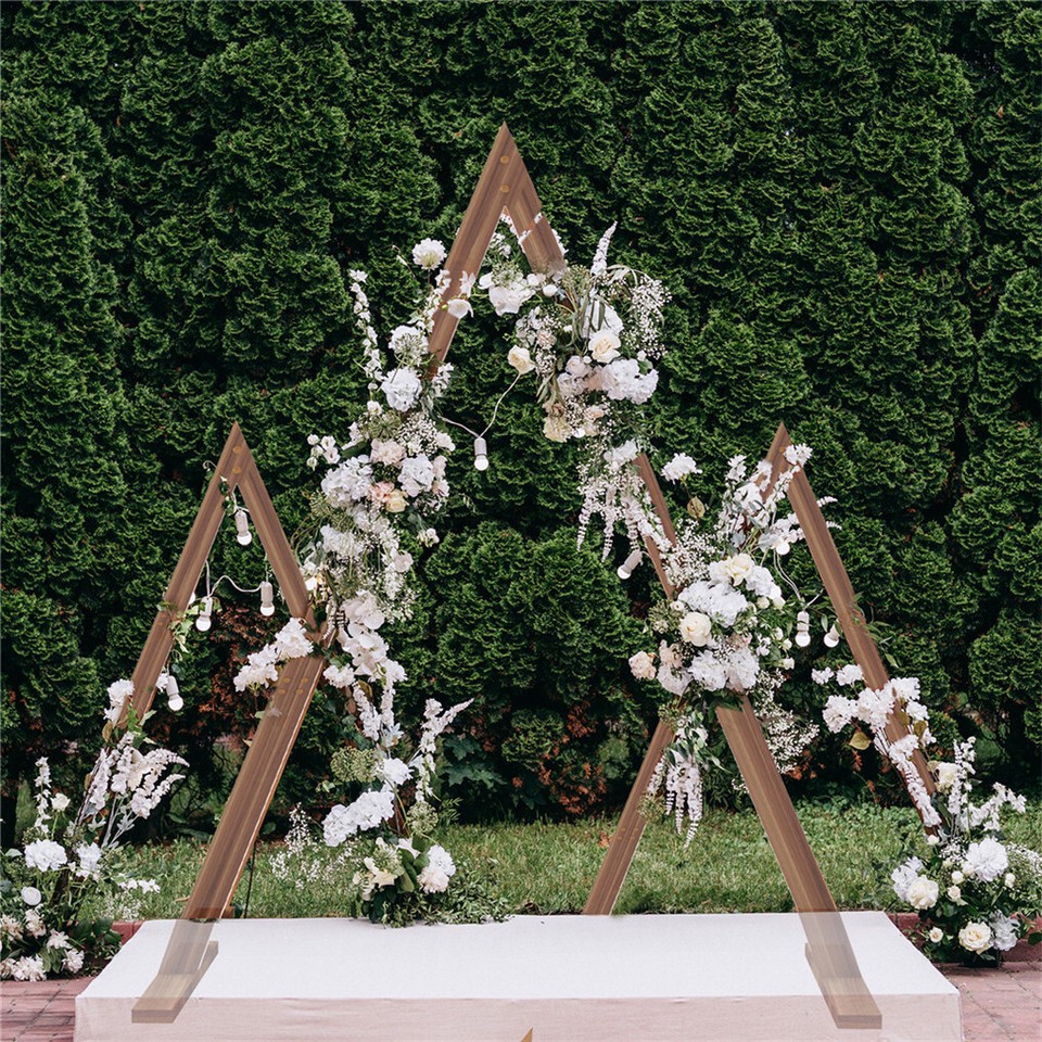 Unique Triangle Wood Wedding Ceremony Archway Backdrop Stand Garden ...