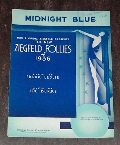 Midnight Blue From The " Ziegfeld Follies of 1936" Sheet Music | eBay