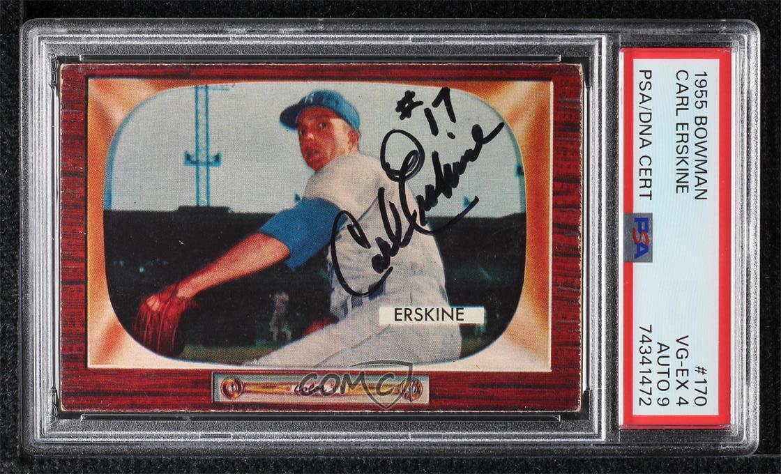 Carl Erskine Autographed Memorabilia | Signed Photo, Jersey ...