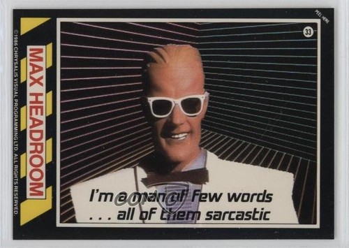 1986 Topps Max Headroom Stickers Max Headroom #33 0a2 | eBay