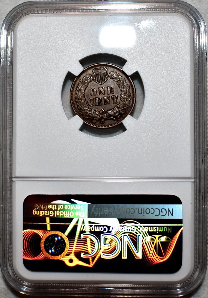 NGC AU-55 BN 1873 O3 Indian Head Cent, Razor-Sharp, Chocolate-Brown ...