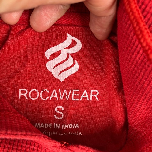 Rocawear Hoodie Womens S Red Black White Waffle Knit Pullover Casual | eBay