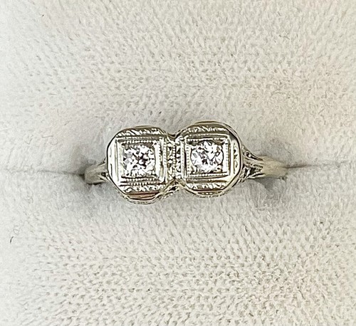 1920s Design Intricate Filigree SWG Old Mine Diamond … - Gem