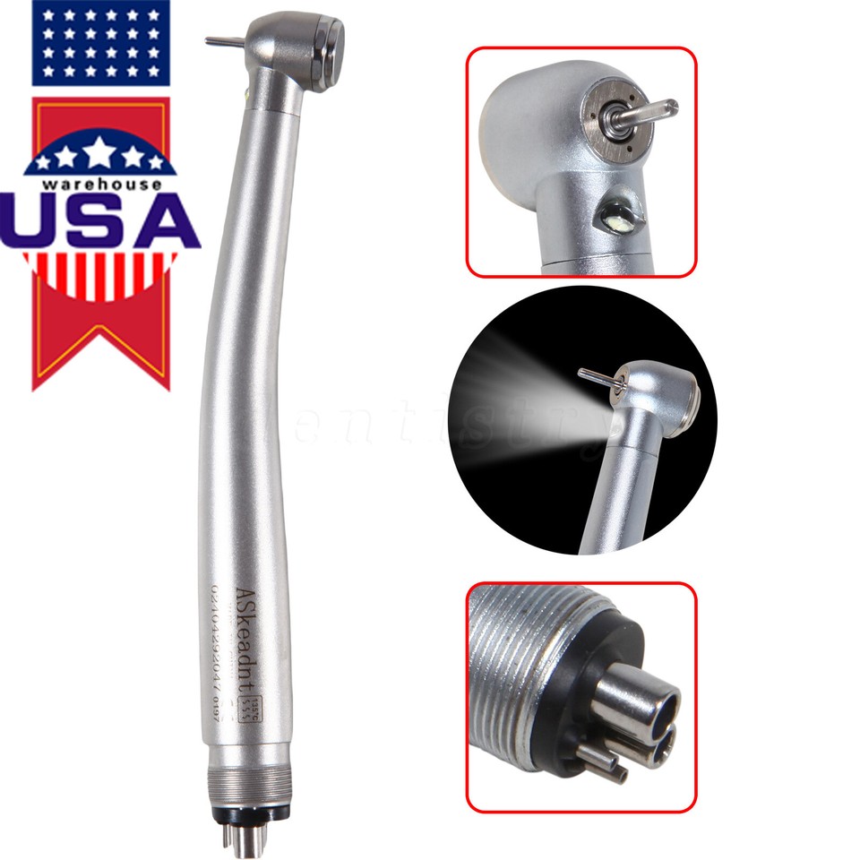5pcs Dental Handpiece LED High Speed Push Button 3 Spray 4 Hole NSK ...