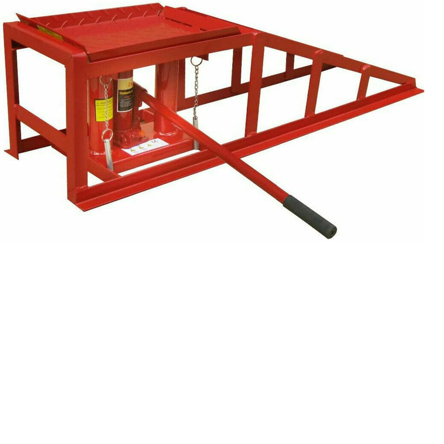 2 x Heavy Duty Metal Car Ramp Lift Height Adjustable 2Ton Hydraulic ...
