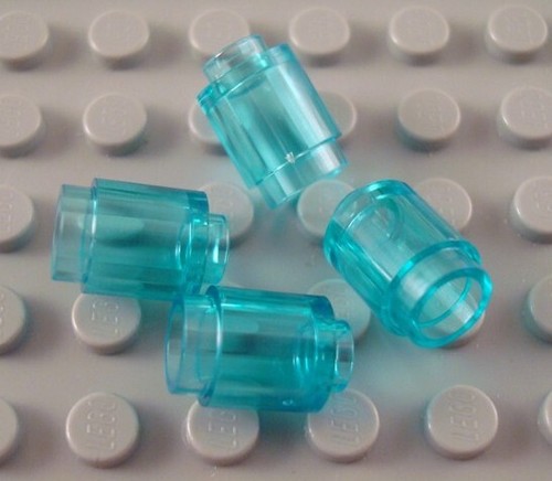LEGO Lot of 4 Translucent Light Blue 1x1 Round Brick Pieces | eBay