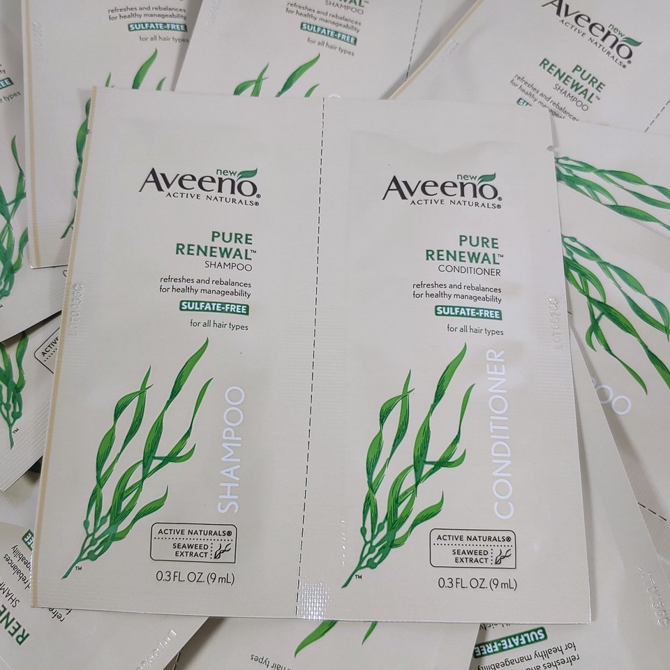 12 Aveeno Active Naturals Pure Renewal Shampoo & Conditioner Travel ...