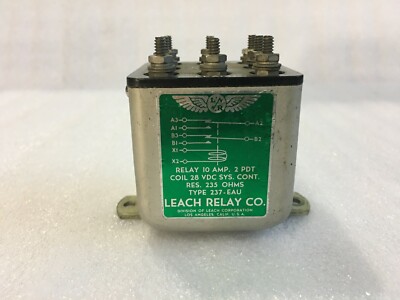 Aircraft Leach Relay 10Amp. 28VDC P/N Type 237EAU | eBay