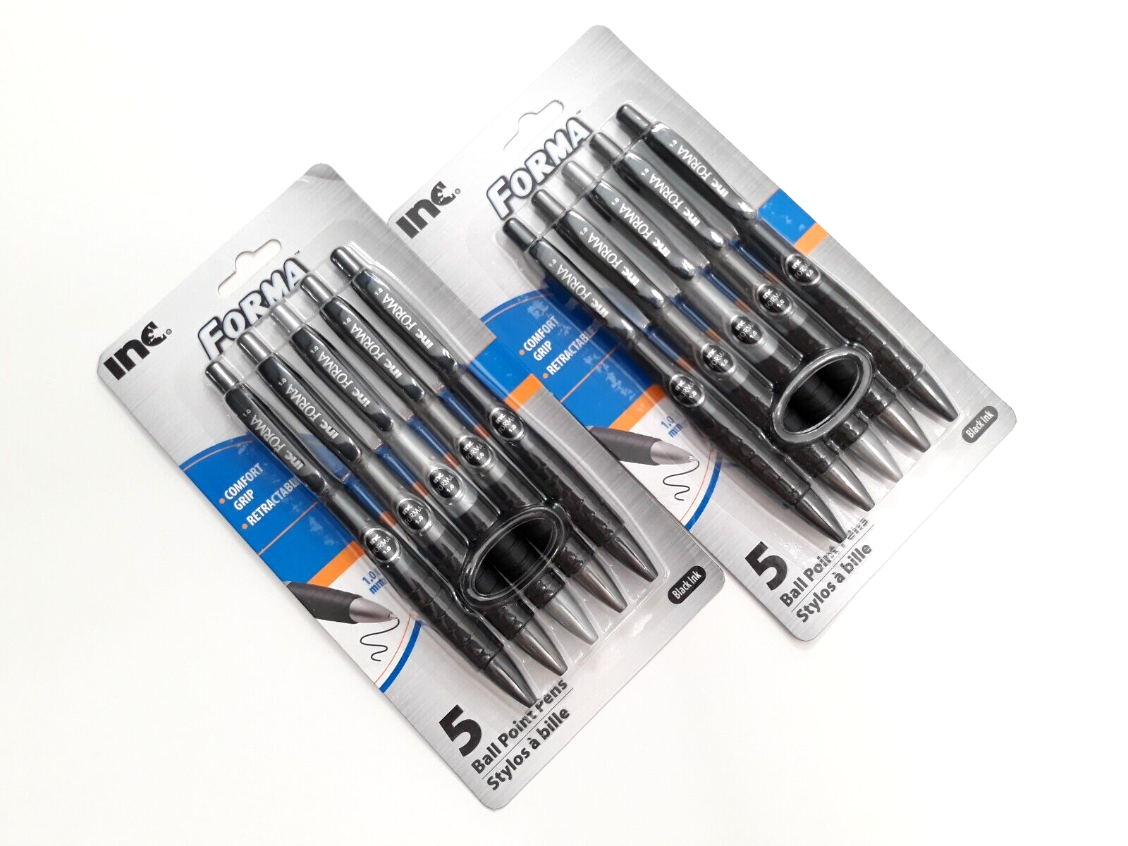 2 PACKS 10 PENS INC® FORMA™ COMFORT GRIP RETRACTABLE BALL POINT PENS ...