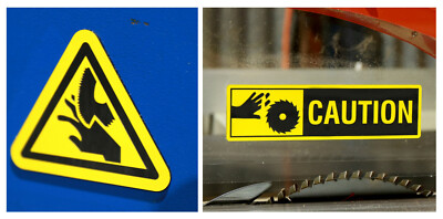 CAUTION CIRCULAR PANEL TABLE SAW PERSONALISED LASER ENGRAVED SAFETY ...